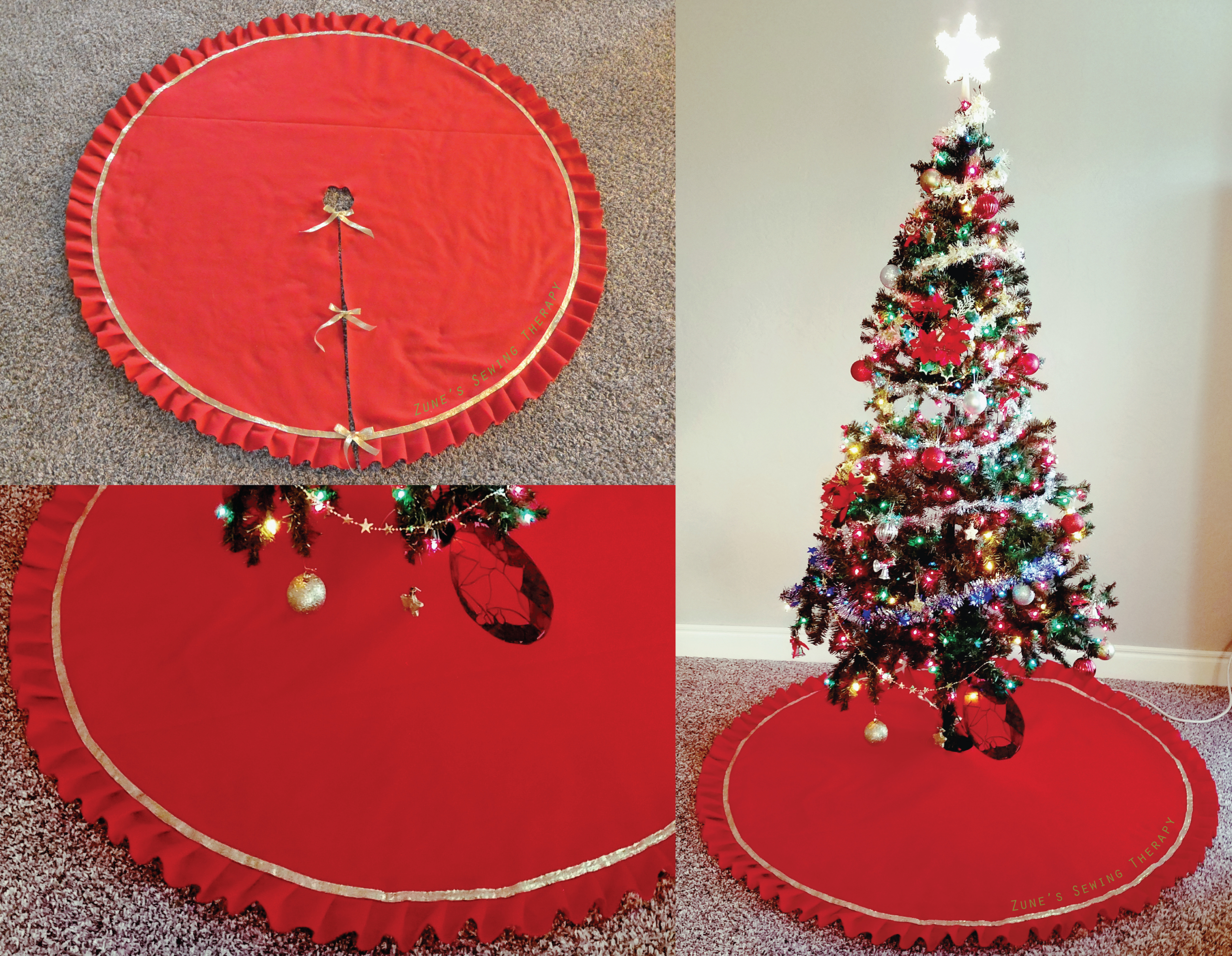 DIY Christmas Tree Skirt Tutorial Zune s Sewing Therapy DIY Christmas Tree Skirt Tutorial Zune s Sewing Therapy